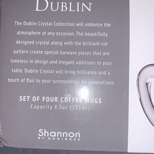 Dublin | Dining | Dublin Collection Set Of Four Coffe Mugs New Crystal ...